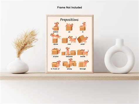 Prepositions Poster Educational Print Learning Materials Art T For