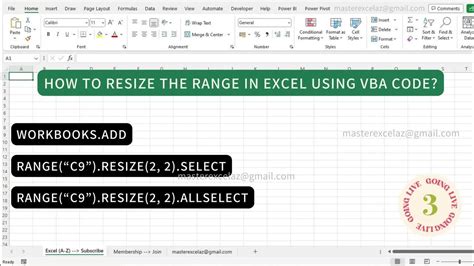 How To Resize The Range In Excel Using Vba Code Youtube