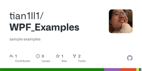 GitHub Tian Ll WPF Examples Sample Examples