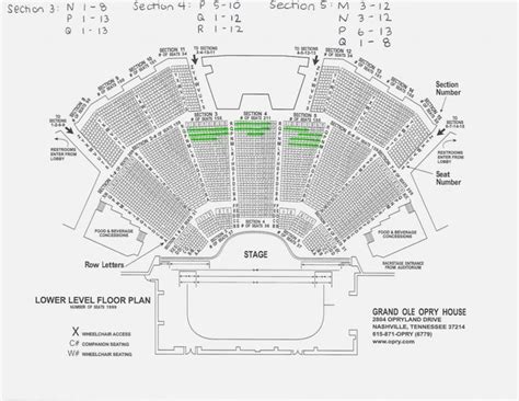 Grand Ole Opry Seating Chart