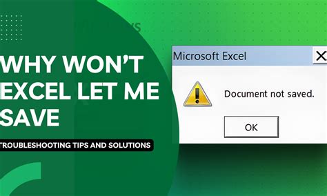 Why Won T Excel Let Me Save Troubleshooting Tips And Solutions Earn And Excel