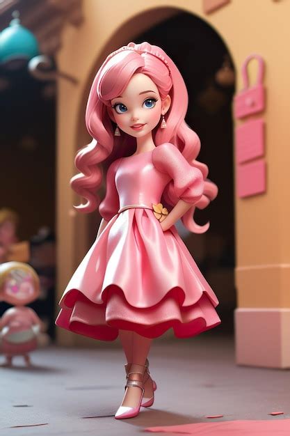 Una Mu Eca Barbie Con Cabello Rosado Y Cabello Rosado Foto Premium