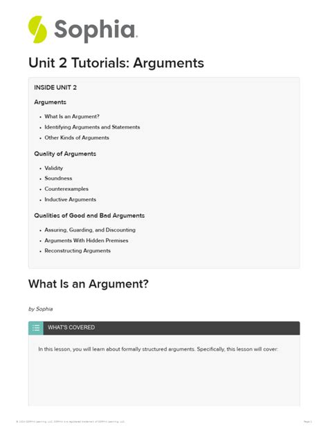 unit 2 tutorials arguments pdf argument logical consequence