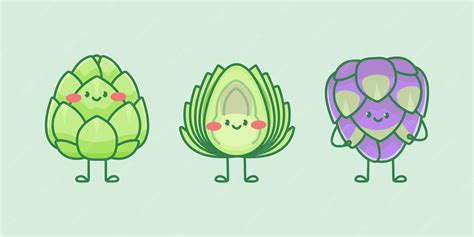 Premium Vector Cute Artichoke Characters