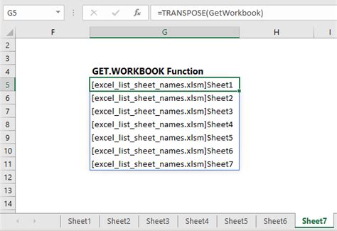 Dynamically List Excel Sheet Names My Online Training Hub