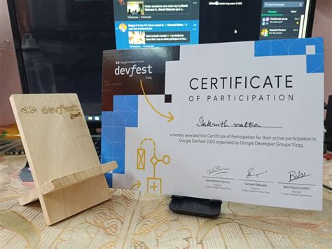 Shamith Nakka On Linkedin Swags Gdg Gdgvizag Devfest Devfest23 Devfest2023 Certificate