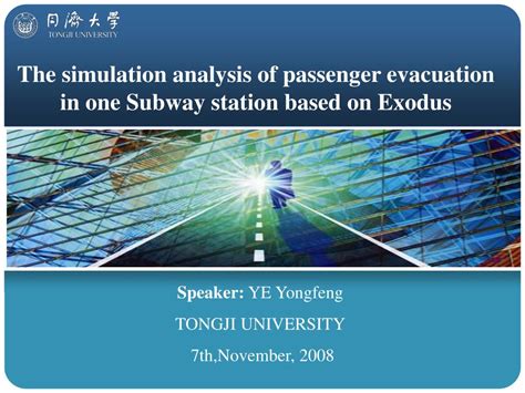 Ppt The Simulation Analysis Of Passenger Evacuation In One Subway Station Based On Exodus