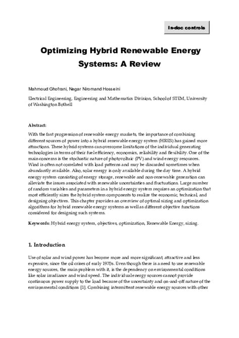 Doc Optimizing Hybrid Renewable Energy Systems A Review