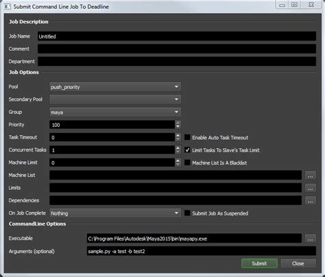 Maya Python Standalone How To Submit A Job Deadline Aws Thinkbox