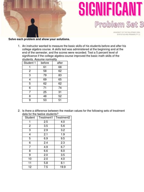4th Problem Set 3 Pdf Placebo Normal Distribution