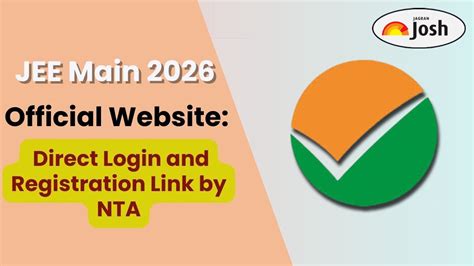 JEE Main 2026 Official Website Direct Login And Registration Link By NTA