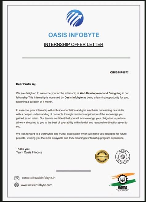Pratik Raj On Linkedin Oasisinfobyte Internship Webdevelopment