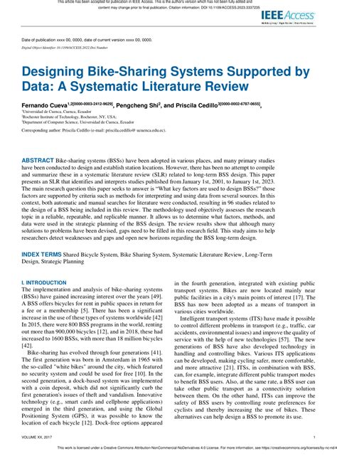Pdf Designing Bike Sharing Systems Supported By Data A Systematic
