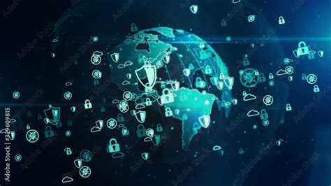 Cyber Security Computer Protection And Digital Safety Symbols On