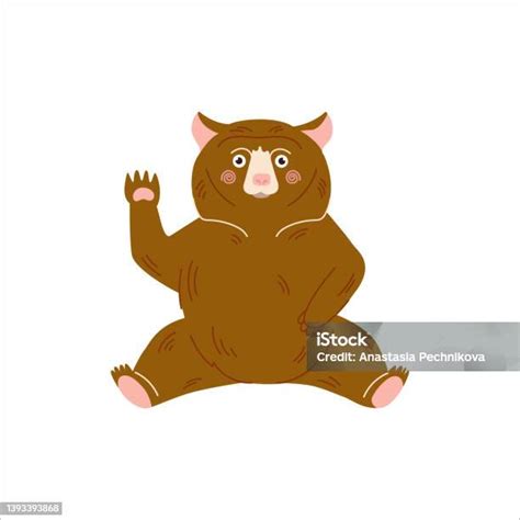 귀여운 곰 만화 벡터 일러스트레이션 흰색 배경에 고립 된 그리즐리 곰 0명에 대한 스톡 벡터 아트 및 기타 이미지 0명 갈색 곰 Istock