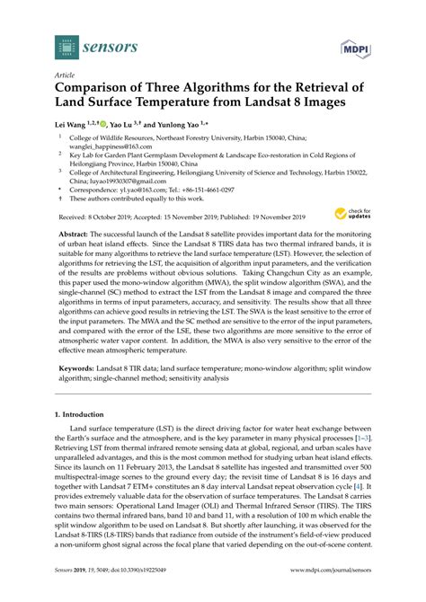 Pdf Comparison Of Three Algorithms For The Retrieval Of Land Surface