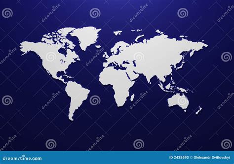 Rendered 3d Map Of The World Stock Illustration Illustration Of