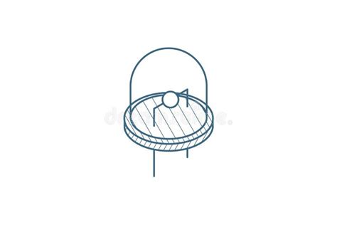 Led Bulb Isometric Icon 3d Line Art Technical Drawing Editable Stroke Vector Stock