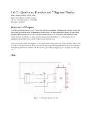 ECE Lab And Pdf Lab Quadrature Encoders And Segment Display Name Sterling