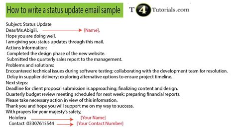 How To Write A Status Update Email Sample