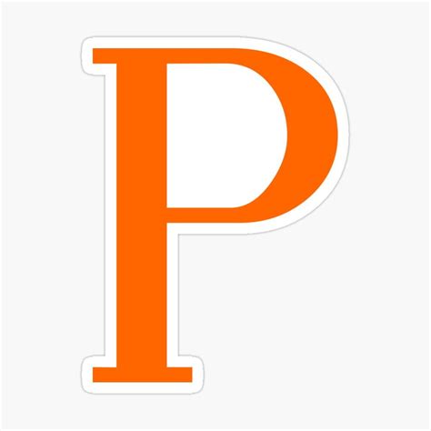 P Alphabet Orange Color Design Sticker Orange Alphabet Design