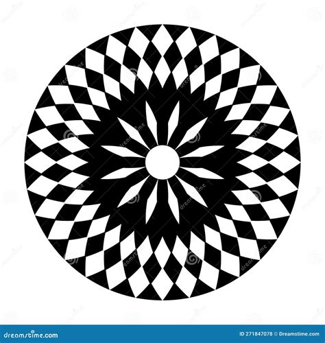 Abstract Geometric Radial Circle Pattern Round Design Element Stock