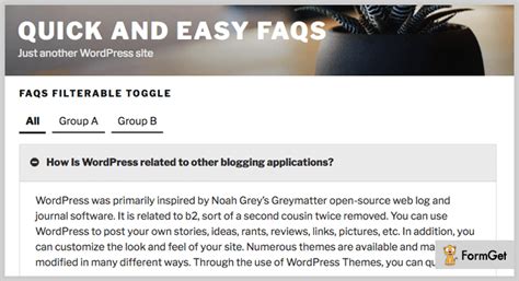 Best FAQ WordPress Plugins Free And Paid FormGet