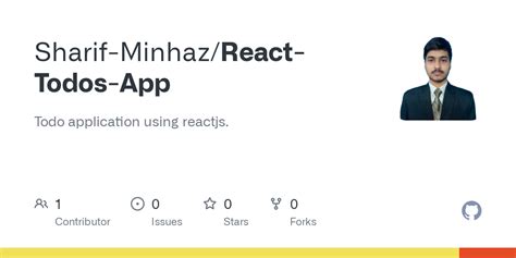 GitHub Sharif Minhaz React Todos App Todo Application Using Reactjs