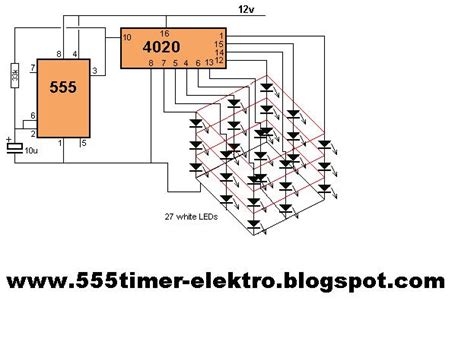 555 Timer Circuits 3 X 3 X 3 Led Cube Circuit