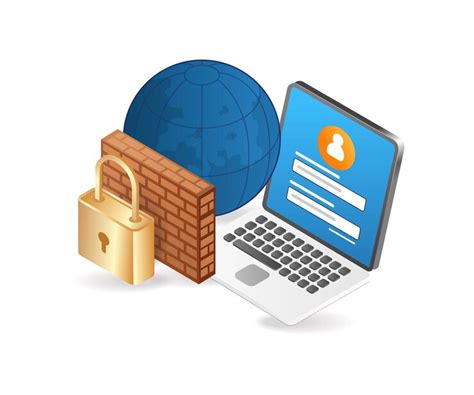 Premium Vector Flat Isometric 3d Illustration Of Computer Data Internet Safety Wall