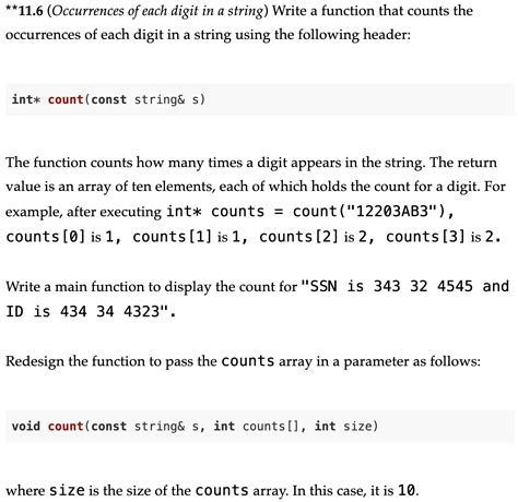 Solved ∗∗116 Occurrences Of Each Digit In A String Write