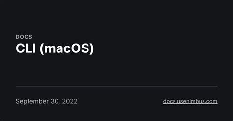 Cli Macos