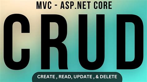 Crud Operation Aspnet Core Mvc Aspnet Core Crud Youtube