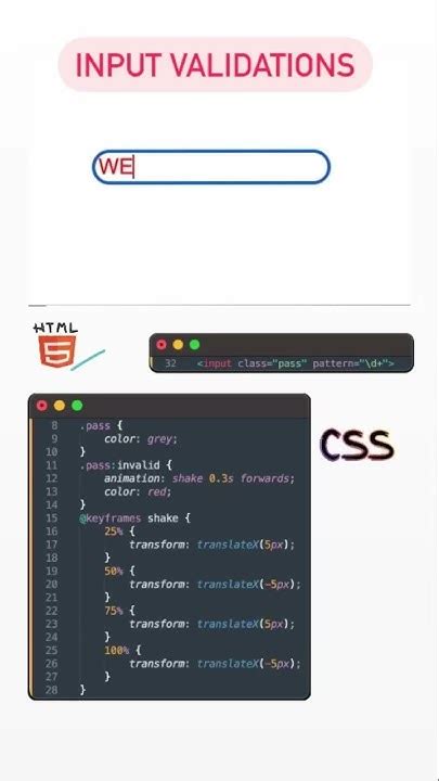 Textbox Animated Number Validation Html Css Animation Text Input Shaking Youtube