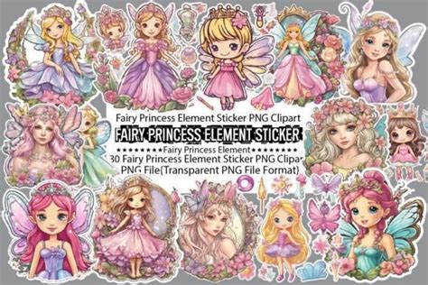 Fairy Princess Element Sticker Graphic By Printexpert · Creative Fabrica