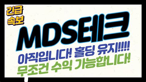 Mds테크 아직입니다 홀딩유지 무조건 수익 가능합니다 따라만 하세요 Mds테크주가 Mds주가전망 Mds주주님들 영상 보시면 답 나옵니다 영상 필수 시청