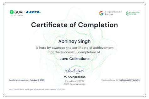 Java Ai Machinelearning Guvi Hcl Certification Datastructures