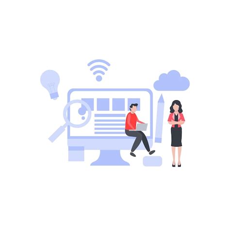 Premium Vector Boy And Girl Working On Website Coding