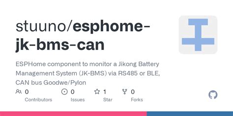GitHub Stuuno Esphome Jk Bms Can ESPHome Component To Monitor A Jikong Battery Management