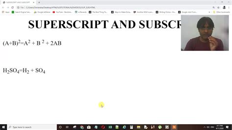 Superscript And Subscript In Html Youtube