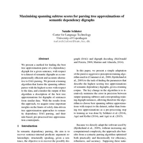 Maximising Spanning Subtree Scores For Parsing Tree Approximations Of Semantic Dependency