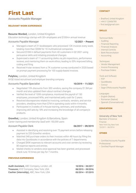 6 Accounts Payable Resume Examples For 2025 Resume Worded