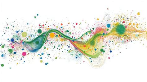 Colorful Organic Layout Of Flowing Connections In Iot Pattern Stock