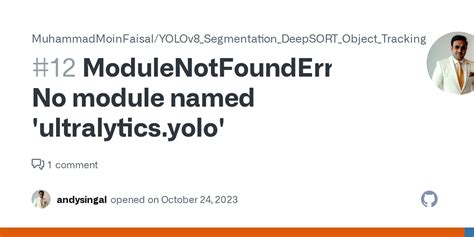 Modulenotfounderror No Module Named Ultralytics Yolo Issue Muhammadmoinfaisal Yolov