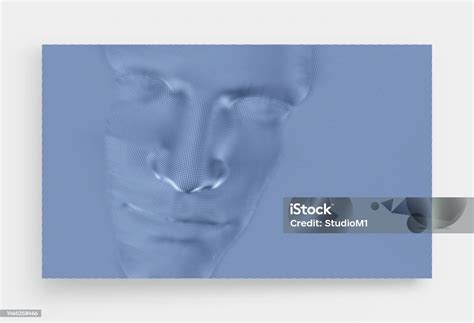 점선 패턴으로 튀어나온 3d 인간의 얼굴 기술 및 로봇 공학 개념 익명의 소셜 마스킹 사이버 범죄 및 보안 벡터 일러스트레이션