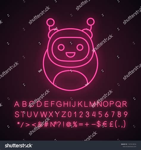 Chatbot Neon Light Icon Modern Robot Stock Vector Royalty Free 1167414916