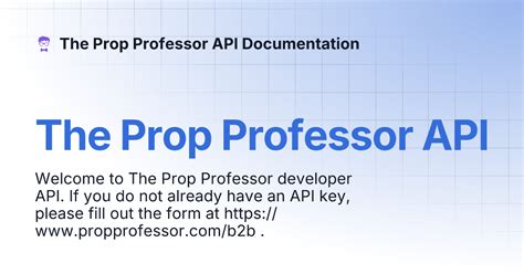 the prop professor api the prop professor api documentation
