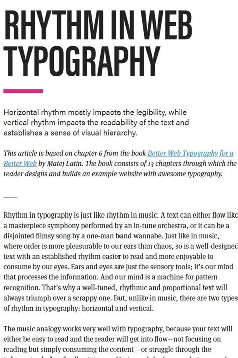 RHYTHM IN WEB TYPOGRAPHY Typography Rhythms Visual Hierarchy