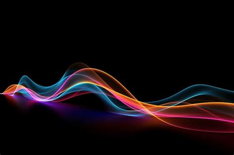 Premium AI Image Neon Color Single Line Effect Black Background