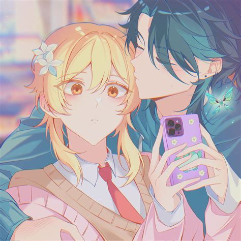 Lumine Xiao And Crystalfly Genshin Impact Drawn By Skerau Danbooru